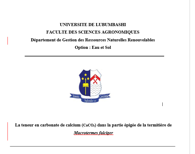 TFC La teneur en carbonate de calcium (CaCO3) dans la partie épigée de ...