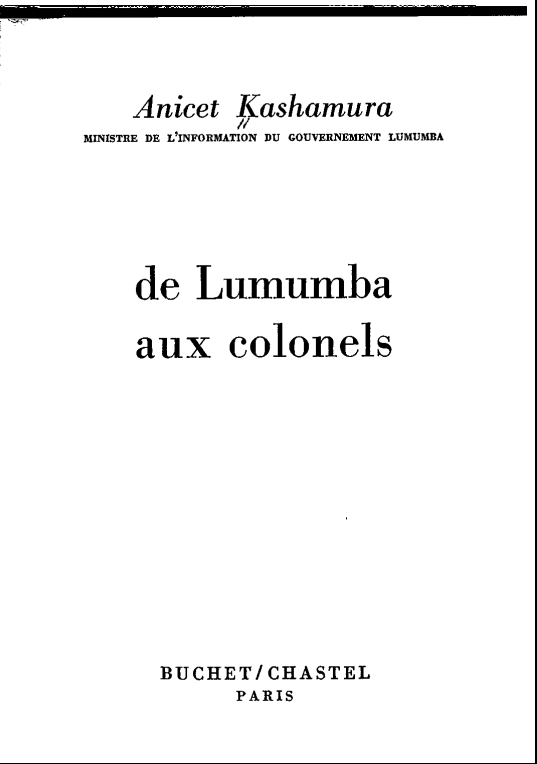 Livre De Lumumba aux colonels | congomemoire.net